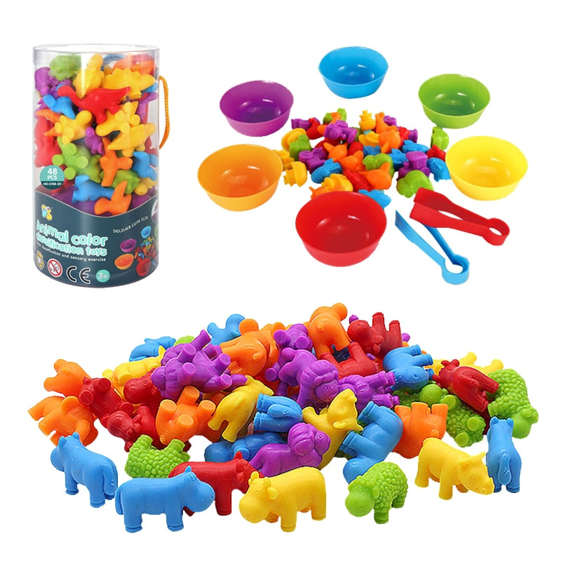 Kid Animal Cognition Rainbow Matching Game – Montessori Vision