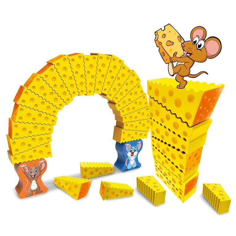 Cheese And Mouse Stacking Building Blocks Game – Montessori Vision